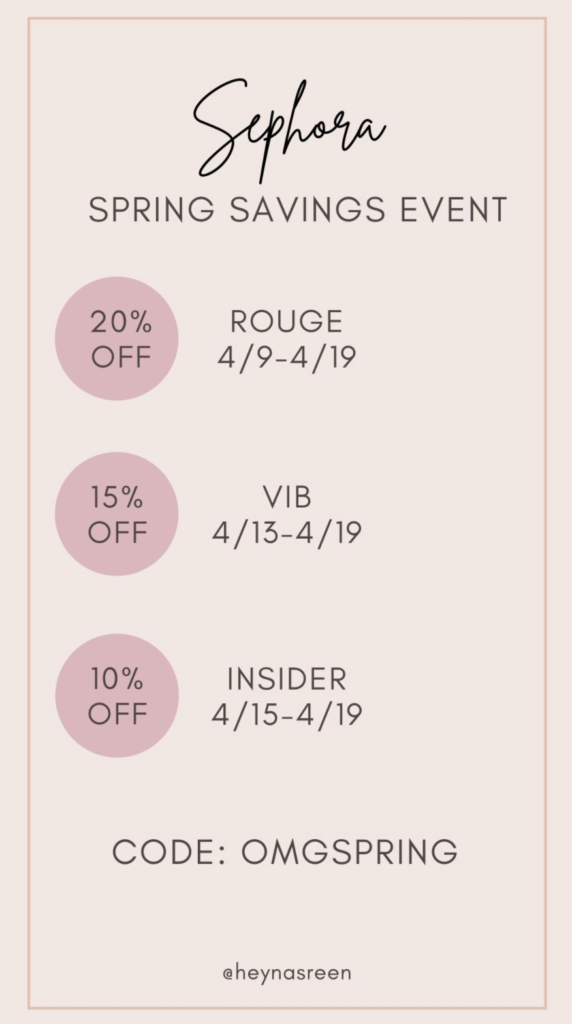 Sephora Spring Savings Event - Hey Nasreen